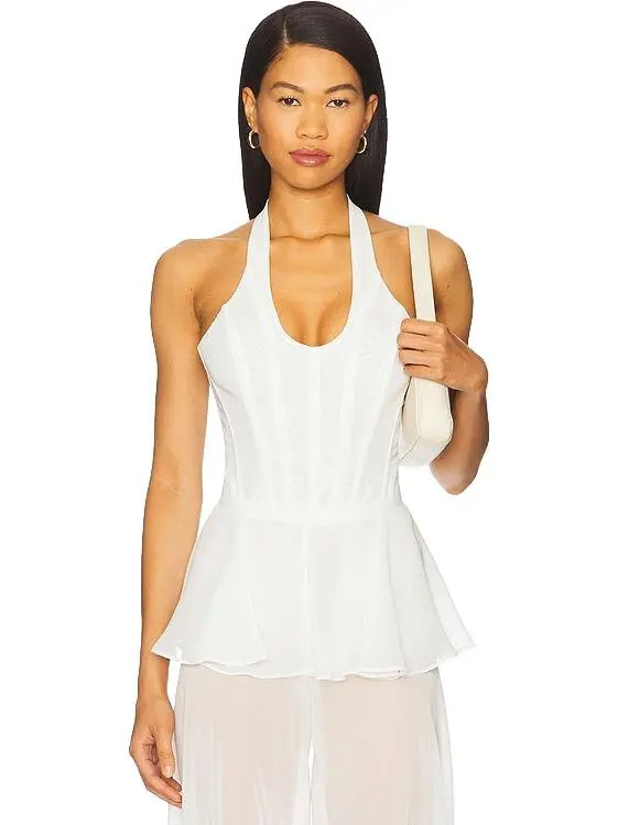 Bardot Trey Halter Neck Bodysuit - Orchid White