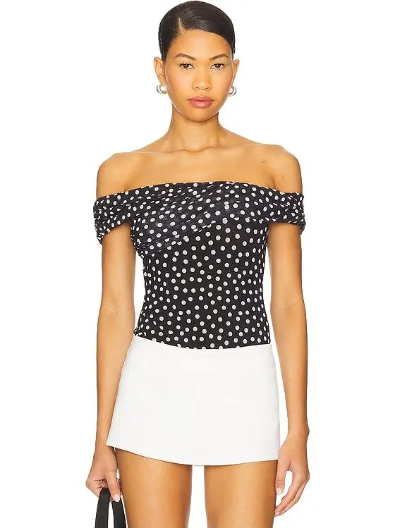 Majorelle Thea Bodysuit - Black Polka Dot