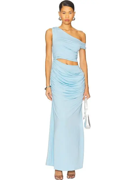 SNDYS. Rikke Jersey Maxi Dress - Blue