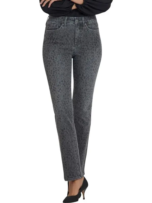 NYDJ Marilyn High-waist Straight-leg Jeans - Grey Daniela Ditsy
