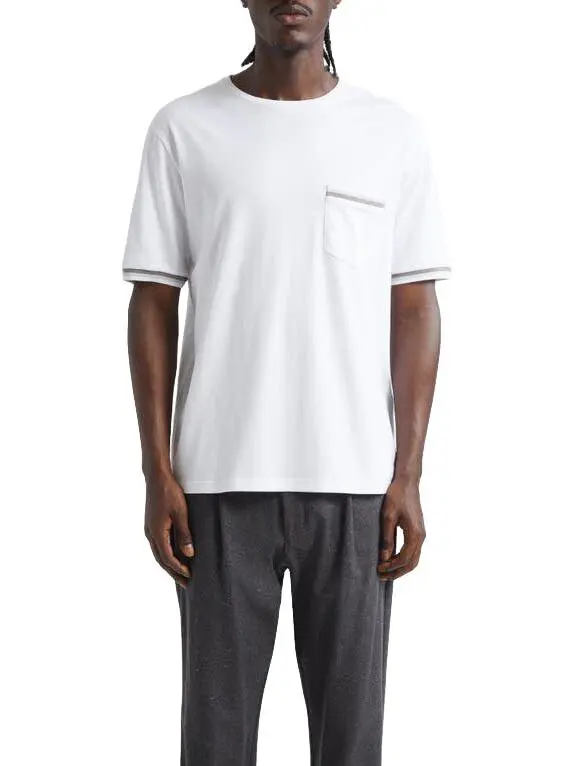 Herno Stripe Trim Cotton Jersey T-shirt - White