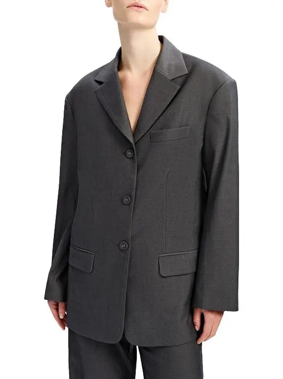 Bardot Akia Oversized Blazer - Dark Charcoal