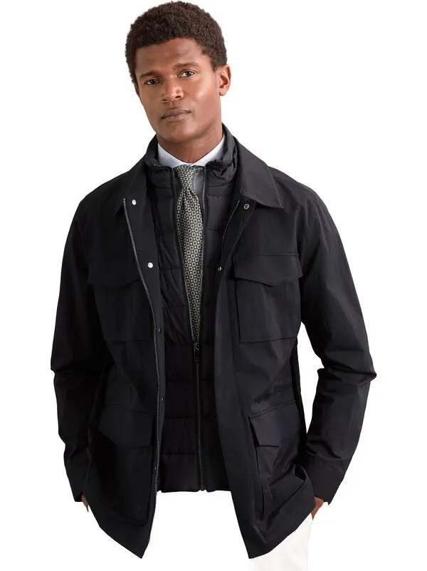 REISS Bryson Removable-gilet Safari Jacket - Navy