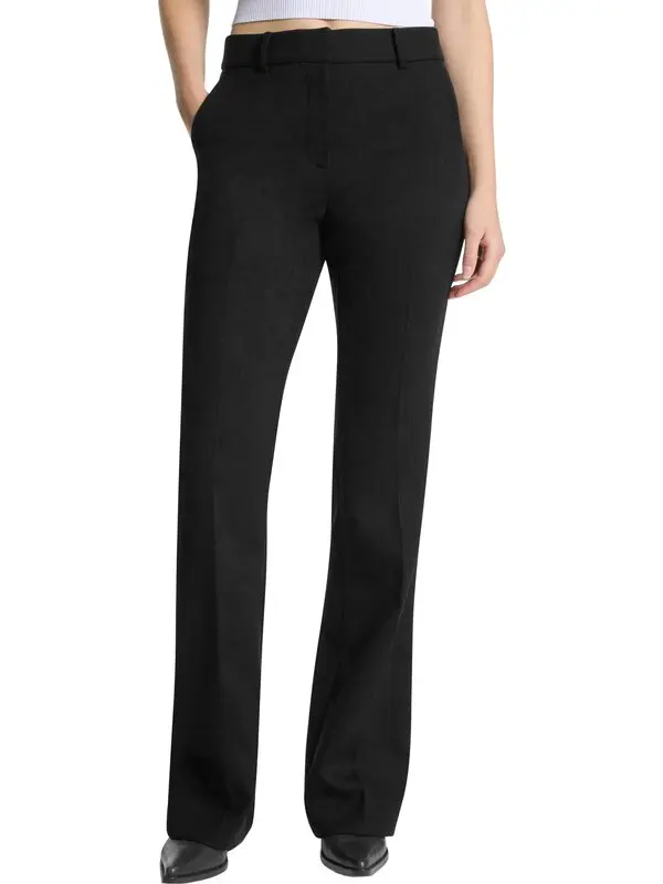 Michael Kors Bootcut Stretch Wool Blend Pants - Black