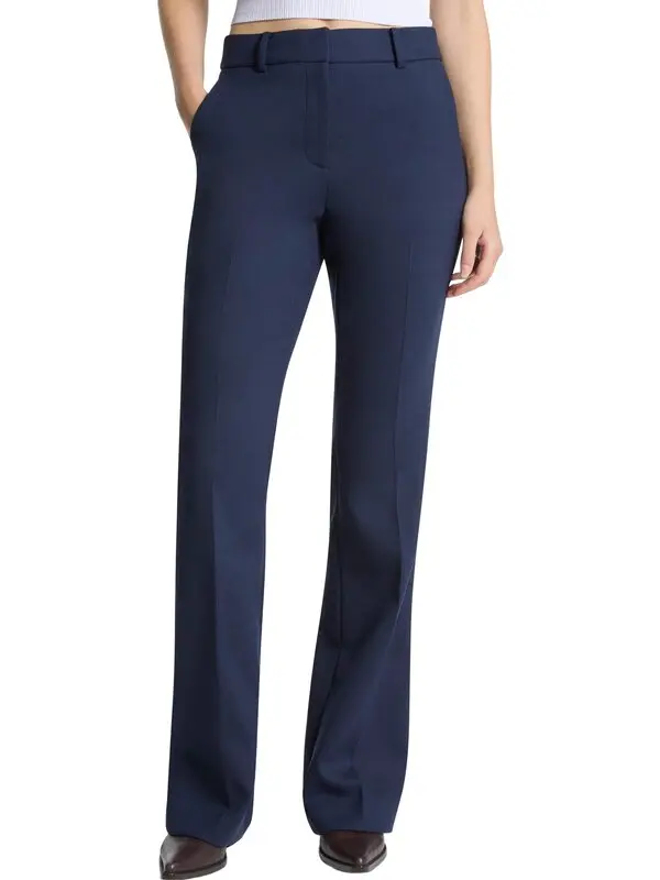 Michael Kors Bootcut Stretch Wool-blend Trousers - Blue