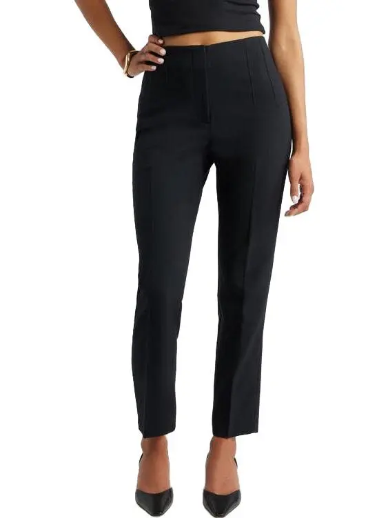 OPEN EDIT Icon High-waist Ankle Cigarette Pants - Black