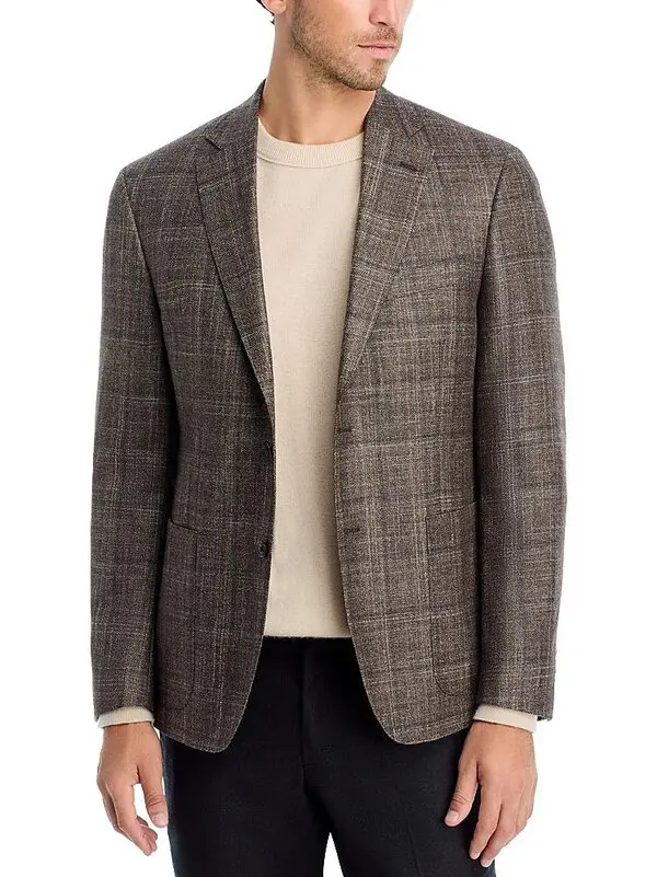 Bloomingdale'S Loro Piana Wool, Silk & Cashmere Plaid Sport Coat - Light Brown