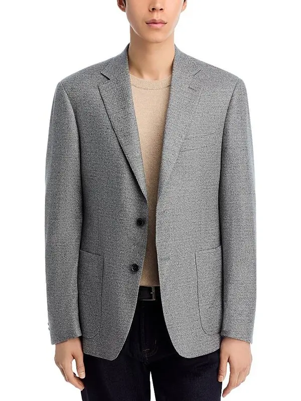 Bloomingdale'S Melange Solid Unstructured Regular Fit Sport Coat - Grey
