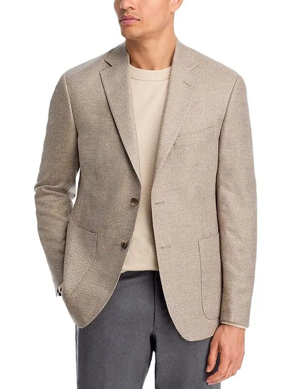 Bloomingdale'S Melange Solid Unstructured Regular Fit Sport Coat - Oatmeal