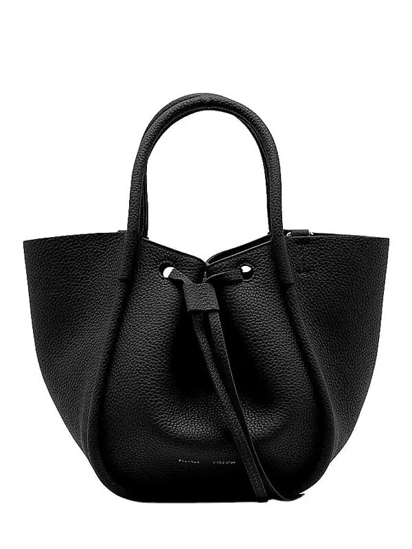 Proenza Schouler Small Ruched Suede Tote Bag - Black Leather