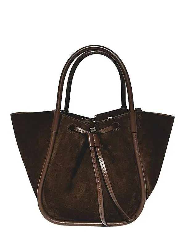 Proenza Schouler Small Ruched Suede Tote - Chocolate