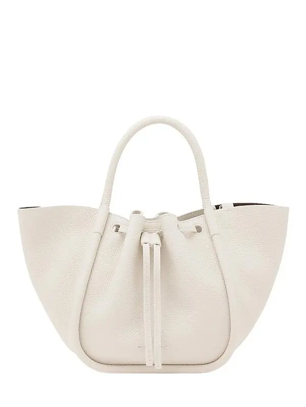 Proenza Schouler Small Ruched Suede Tote Bag - Ecru Leather