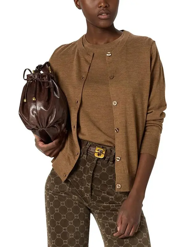 Gerard Darel Estelle Wool Cardigan - Camel