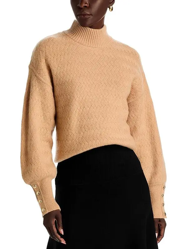 Elie Tahari The Trisha Cashmere Turtleneck Sweater - French Beige