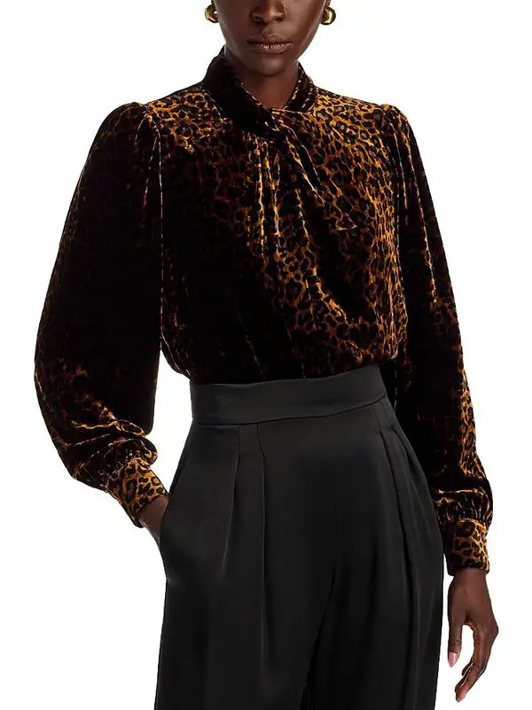 Elie Tahari The Levana Blouse - Velvet Leopard