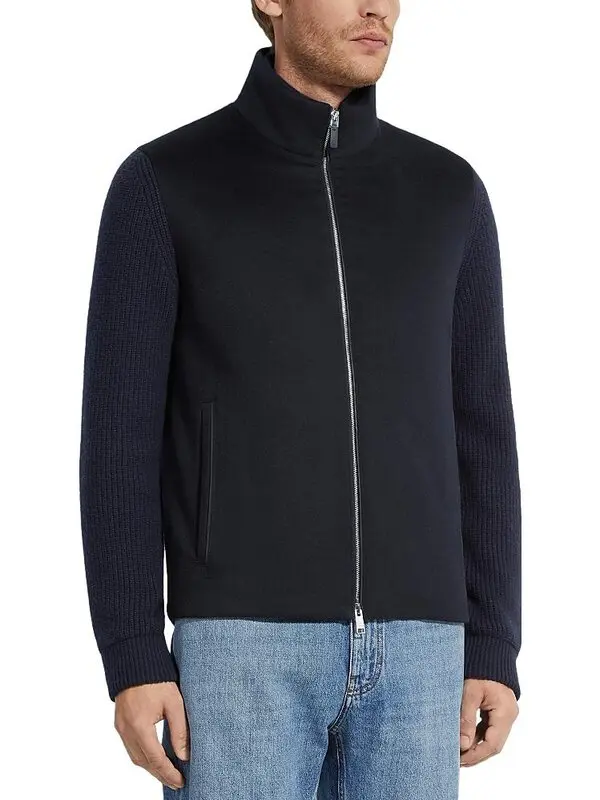 Zegna Oasi Cashmere Elements Bomber Jacket - Navy Blue