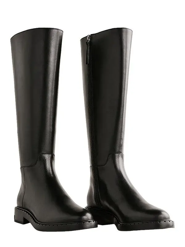 REFORMATION Nancy Leather Boots - Black Leather