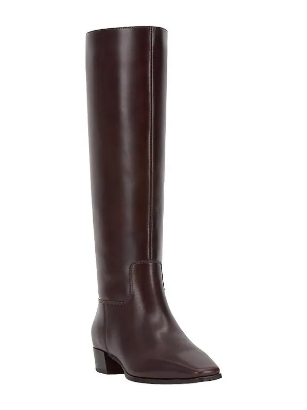 Vince Camuto Pavla 2 Wide Calf Boots - Dark Brown Leather