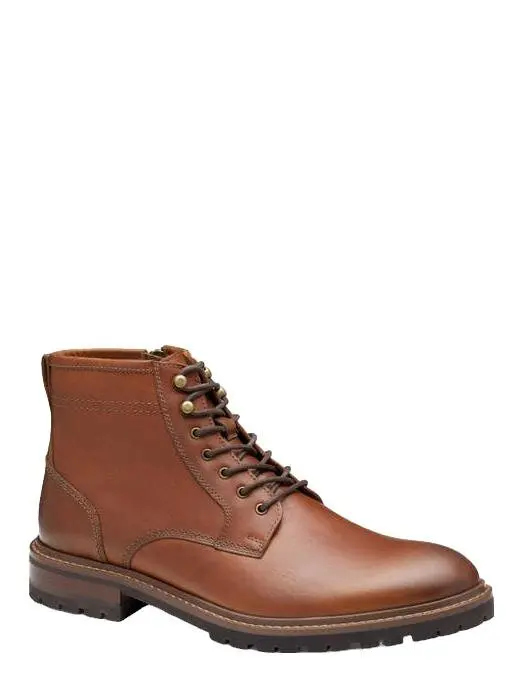 Johnston & Murphy Barrett Plain Toe Boot - Tan Full Grain