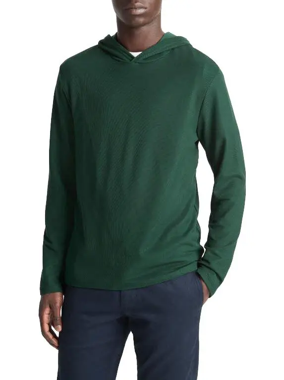 Vince Pima Cotton Piqué Hoodie - Maze