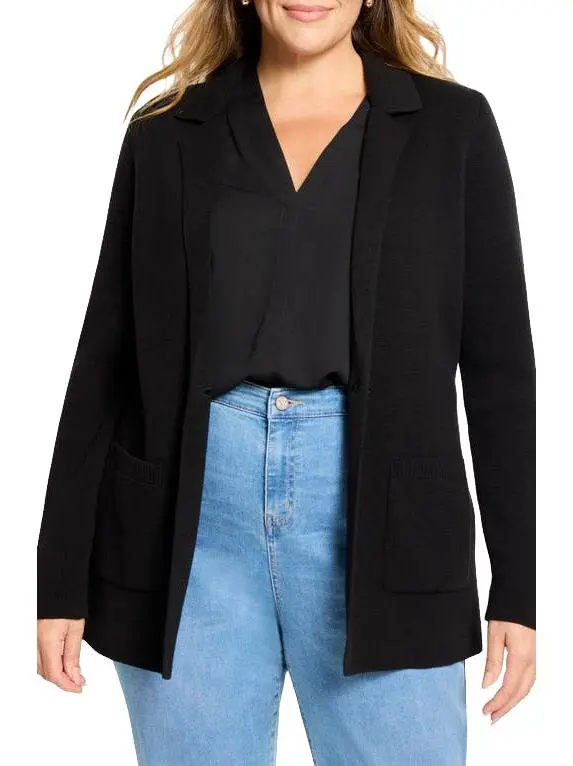 NIC+ZOE Knit Blazer - Black Onyx