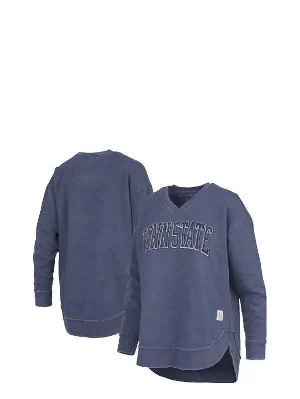 PRESSBOX Penn State Nittany Lions Westin Poncho V-neck Pullover Sweatshirt - Navy