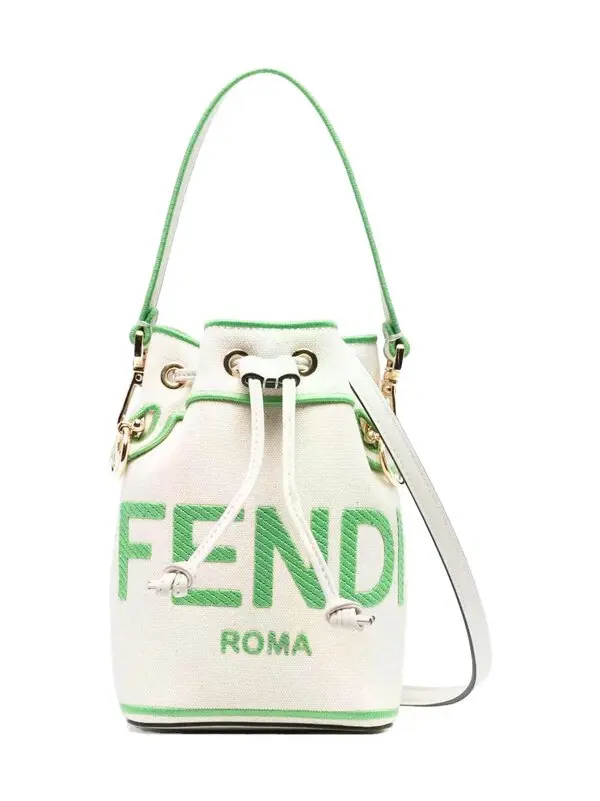Fendi Mon Tresor Canvas Bucket Bag - Neutrals