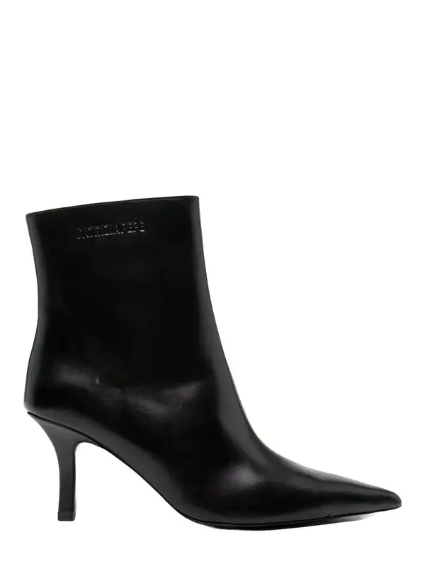 Patrizia Pepe 75mm Leather Ankle Boots - Black