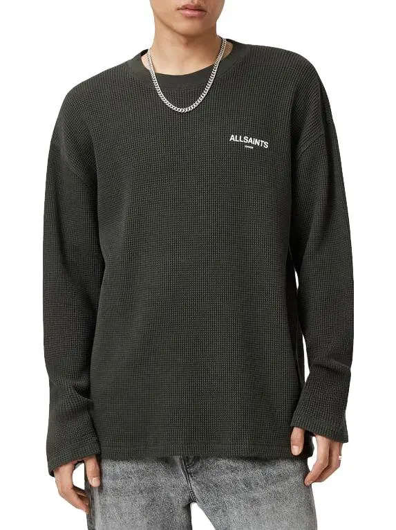 ALLSAINTS Sect Waffle Knit Sweatshirt - Duffel Green