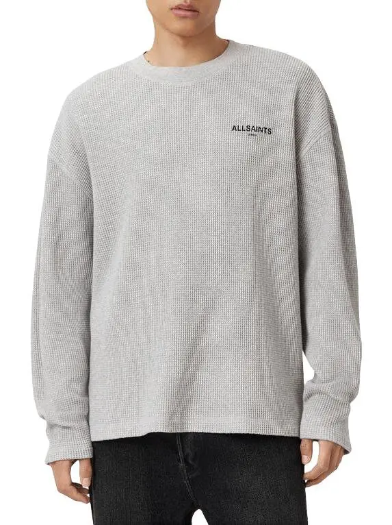 ALLSAINTS Sect Waffle Knit Sweatshirt - Light Grey Marl