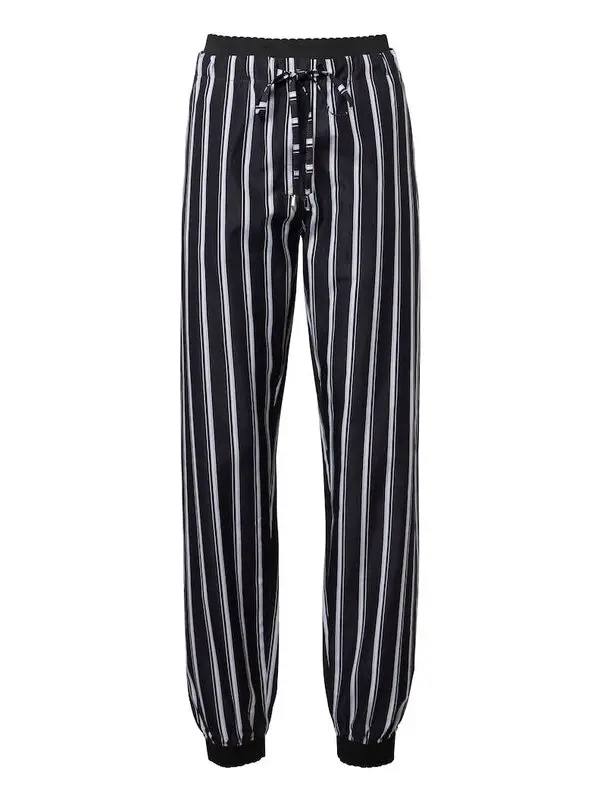 Attico Striped Cotton Sweatpants - Blue