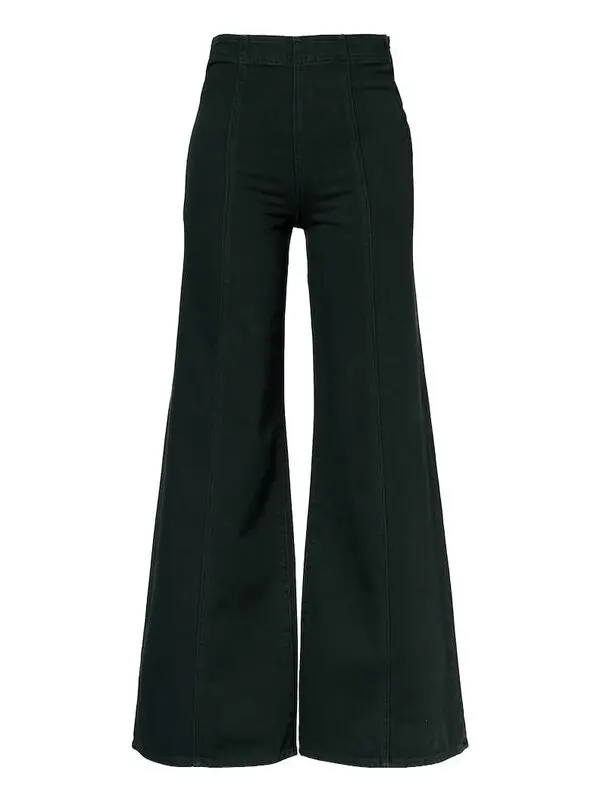 Ulla Johnson Bianca High-rise Wide-leg Cotton Pants - Green