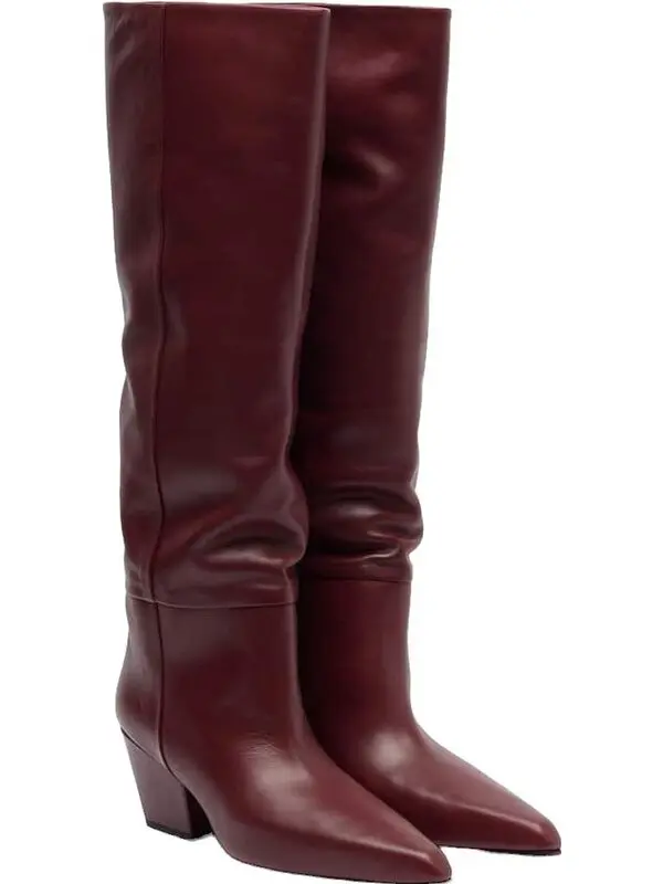 Paris Texas Jane 60 Leather Knee-high Boots - Burgundy