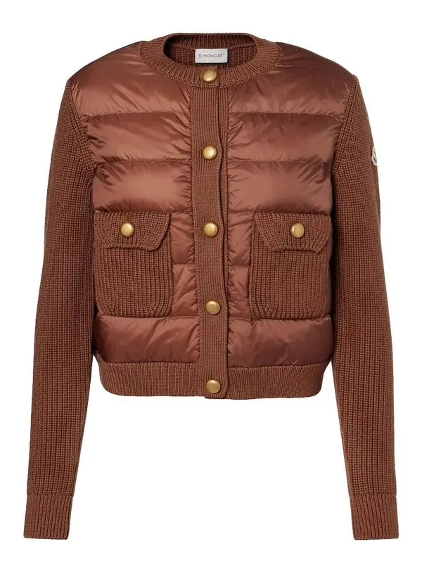 Moncler Wool-trimmed Down Jacket - Brown