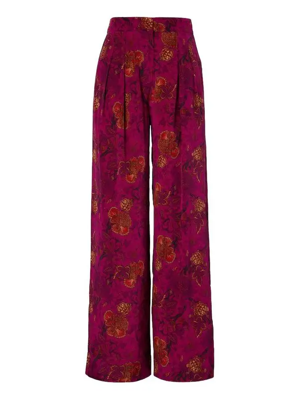 Ulla Johnson Aviva Wide-leg Silk Crêpe De Chine Pants - Multicoloured