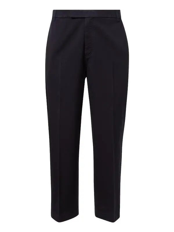 Thom Browne Cotton Twill Straight Pants - Blue