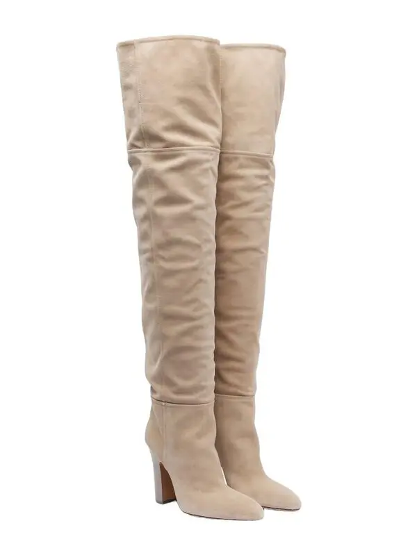 Paris Texas Lavinia 100 Suede Over-the-knee Boots - Beige