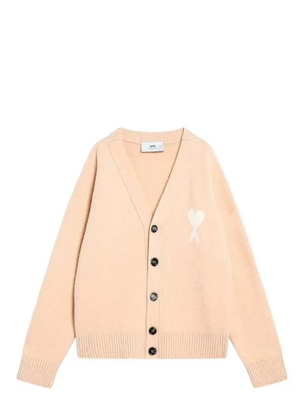 Ami Light Cardigan De Coeur - Beige