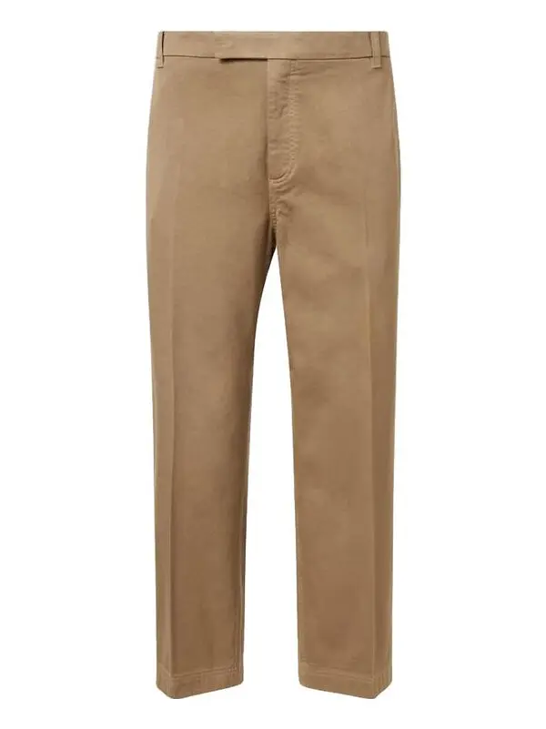 Thom Browne Cotton Twill Straight Pants - Beige
