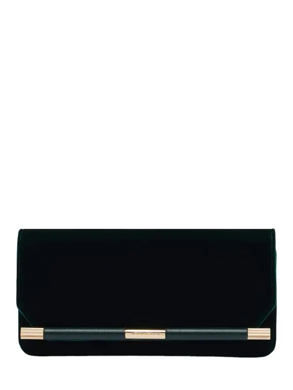 Victoria Beckham 202 Velvet Clutch - Green