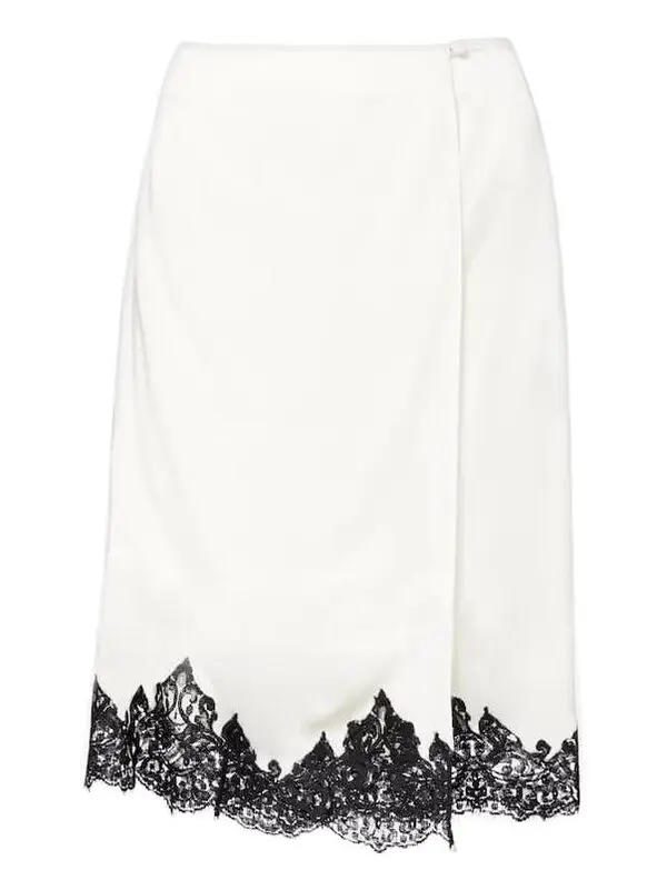 Stella McCartney Satin Midi Skirt - White
