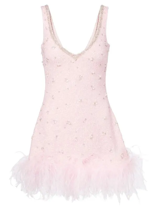 CLIO PEPPIATT Coralina Crystal-embellished Minidress - Pink