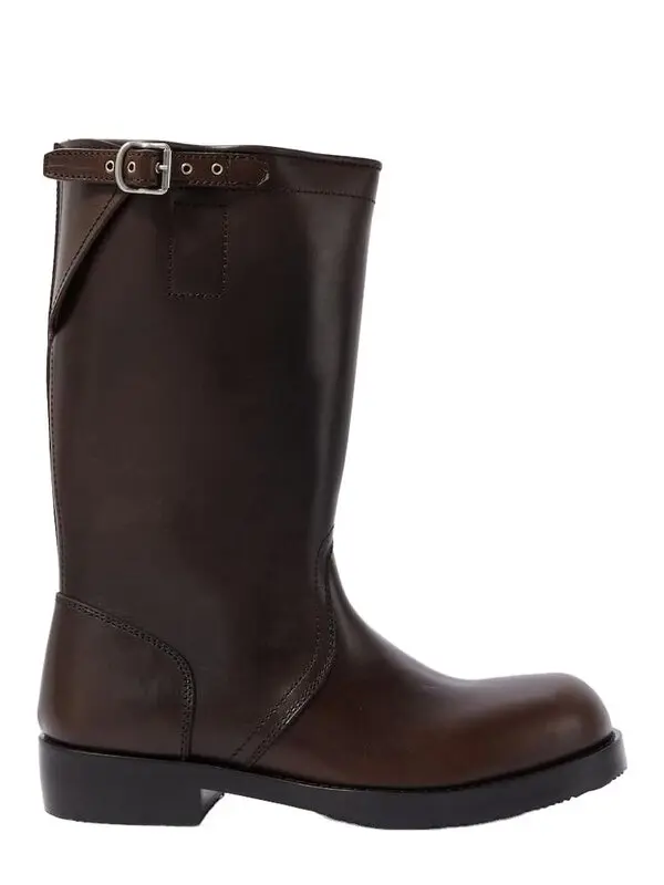 Dries Van Noten Leather Biker Boots - Brown