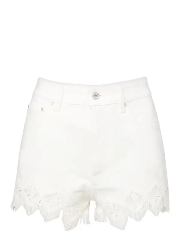 Rabanne Macramé Cotton Shorts - White