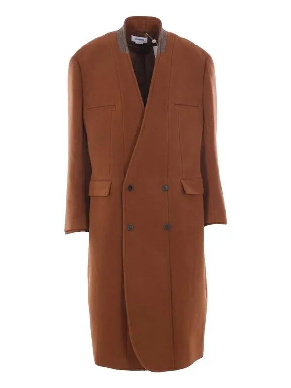 HED MAYNER Oversized Double-breasted Coat - Beige