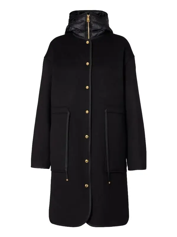 Moncler Bonreposse Wool And Cashmere Down Coat - Black