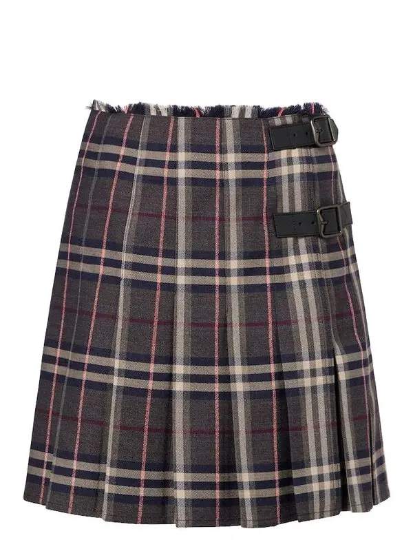 Burberry Checked Wool Miniskirt - Multicoloured