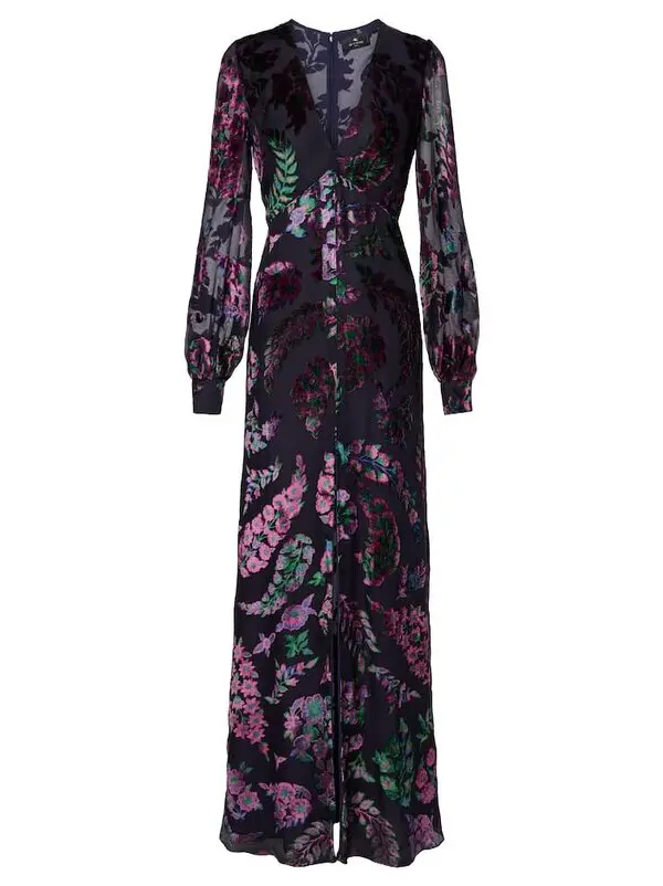 Etro Embroidered Sheer Gown - Multicoloured