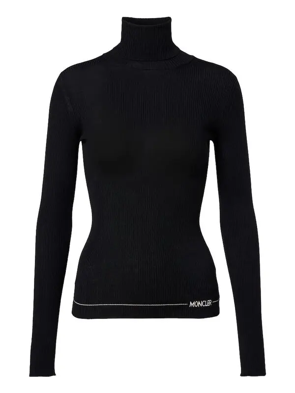 Moncler Virgin Wool Turtleneck Sweater - Black