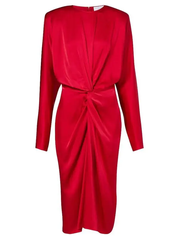 Stella McCartney Twist Satin Midi Dress - Red
